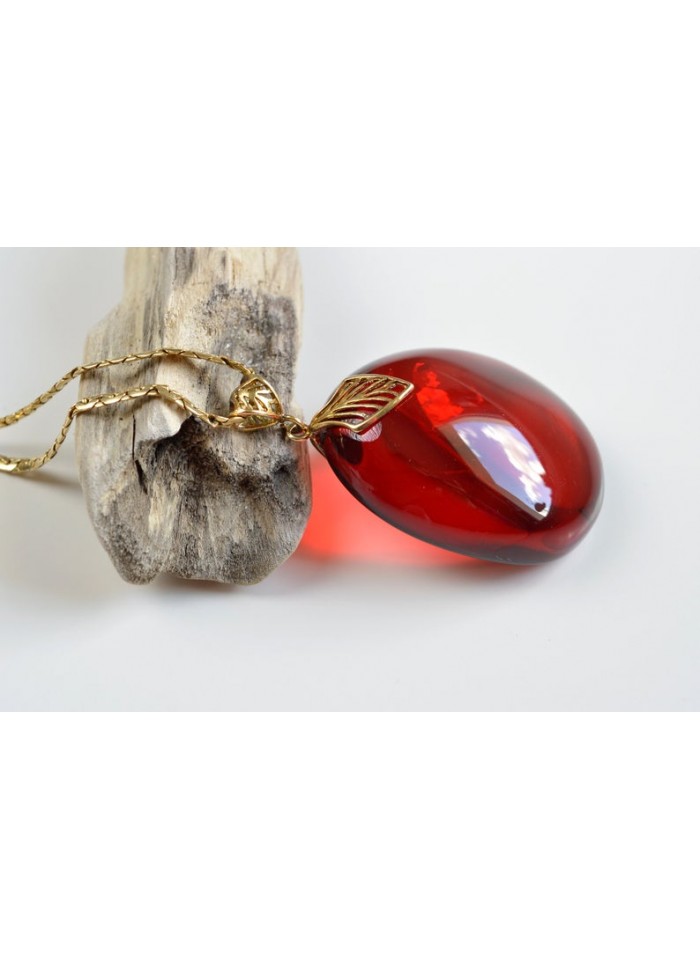 Red Ruby Amber Pendant