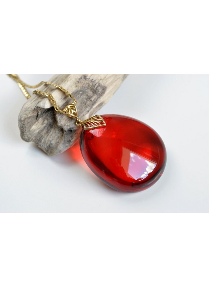 Red Ruby Amber Pendant